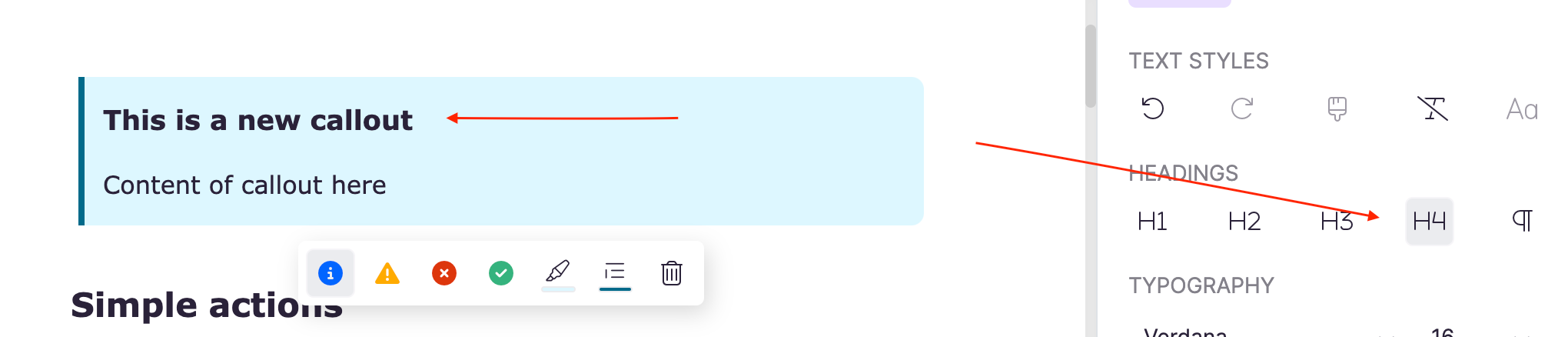 Callouts in block editor | Voters | Document360