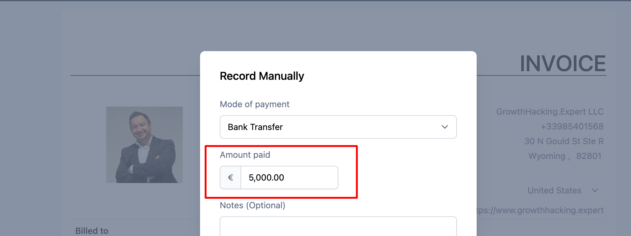 Ability to change amount when record a manual paiement | Voters | HighLevel