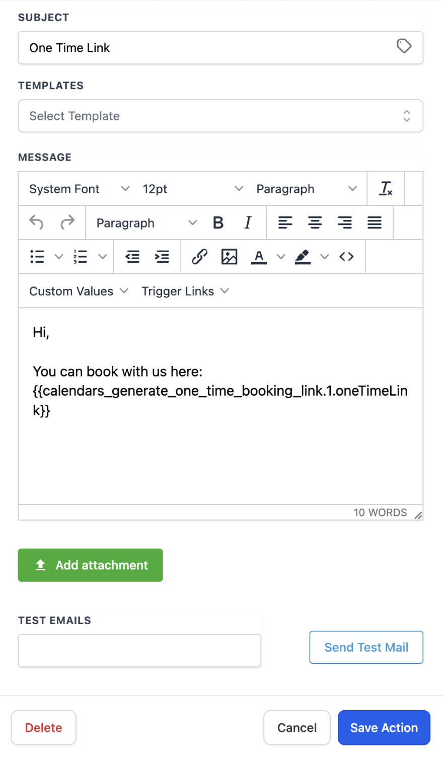 Workflow Action for Generating One Time Link | HighLevel Changelog