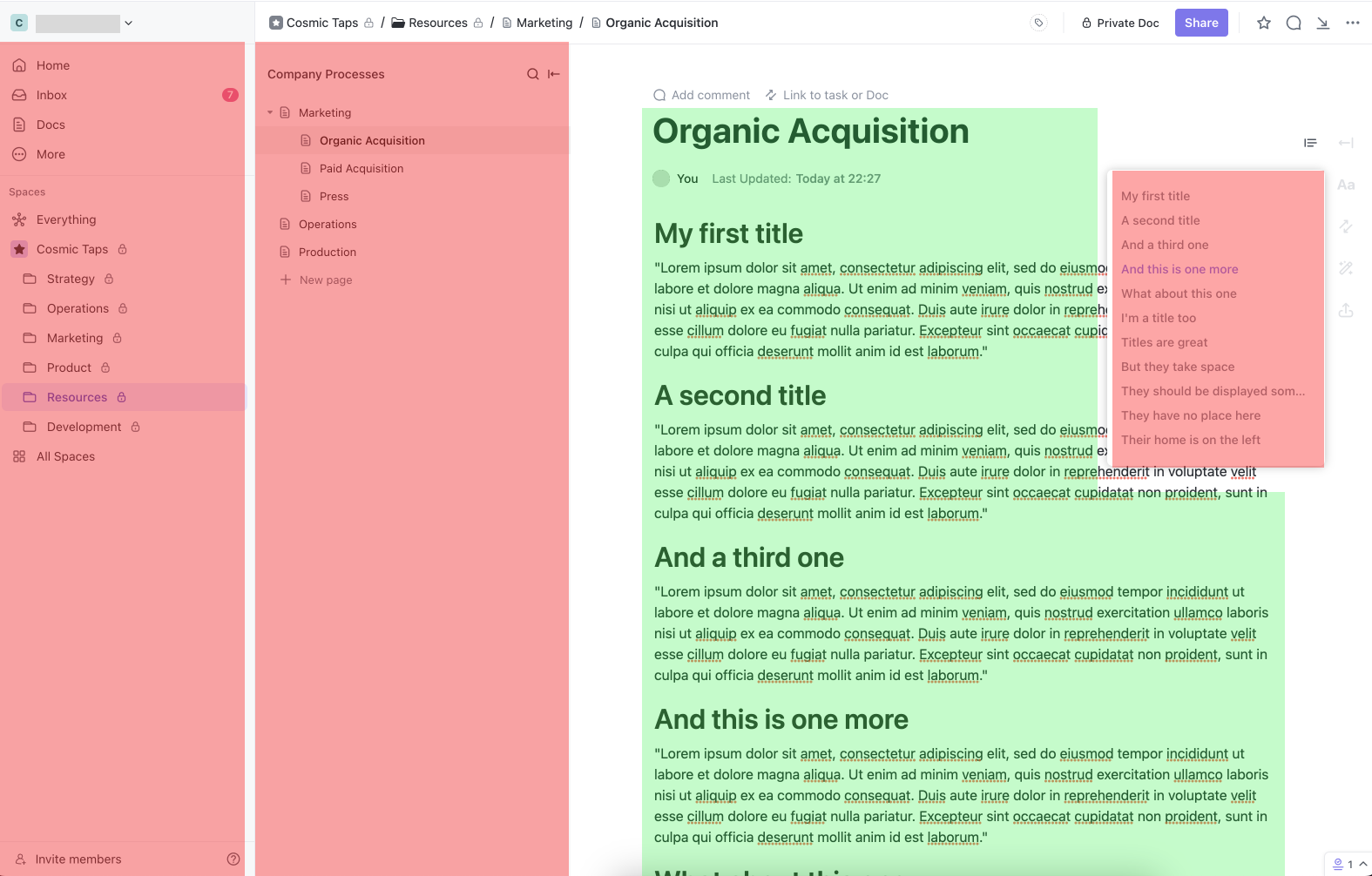 Docs: Show headings (H1, H2...) on the same left-menu hierarchy as pages and sub-pages | Voters ...