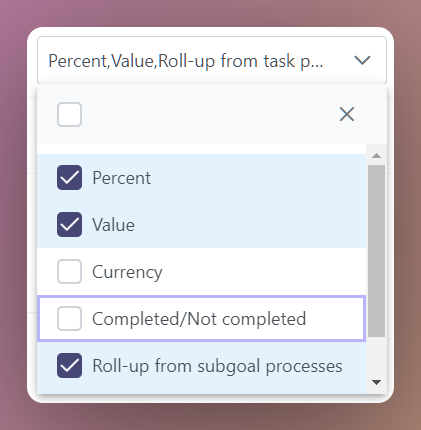 The ability to manage goal progress types | Teamflect Changelog