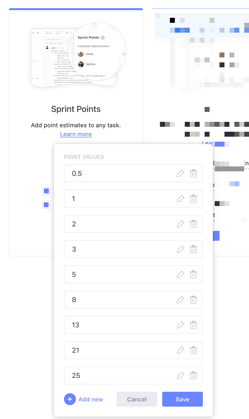 Add more options for estimation points | Voters | ClickUp