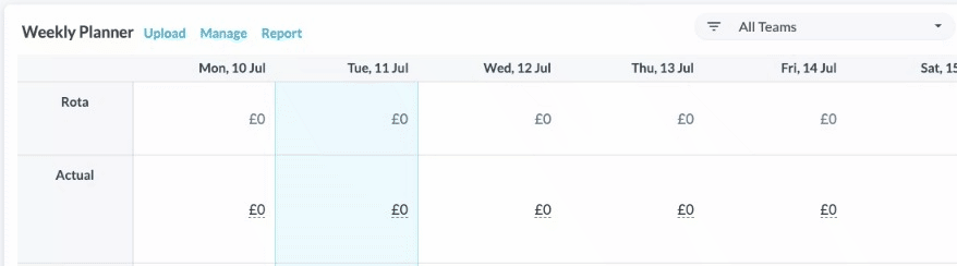 Dashboard: Search teams & locations in Weekly Planner 🔍 | Tanda Changelog