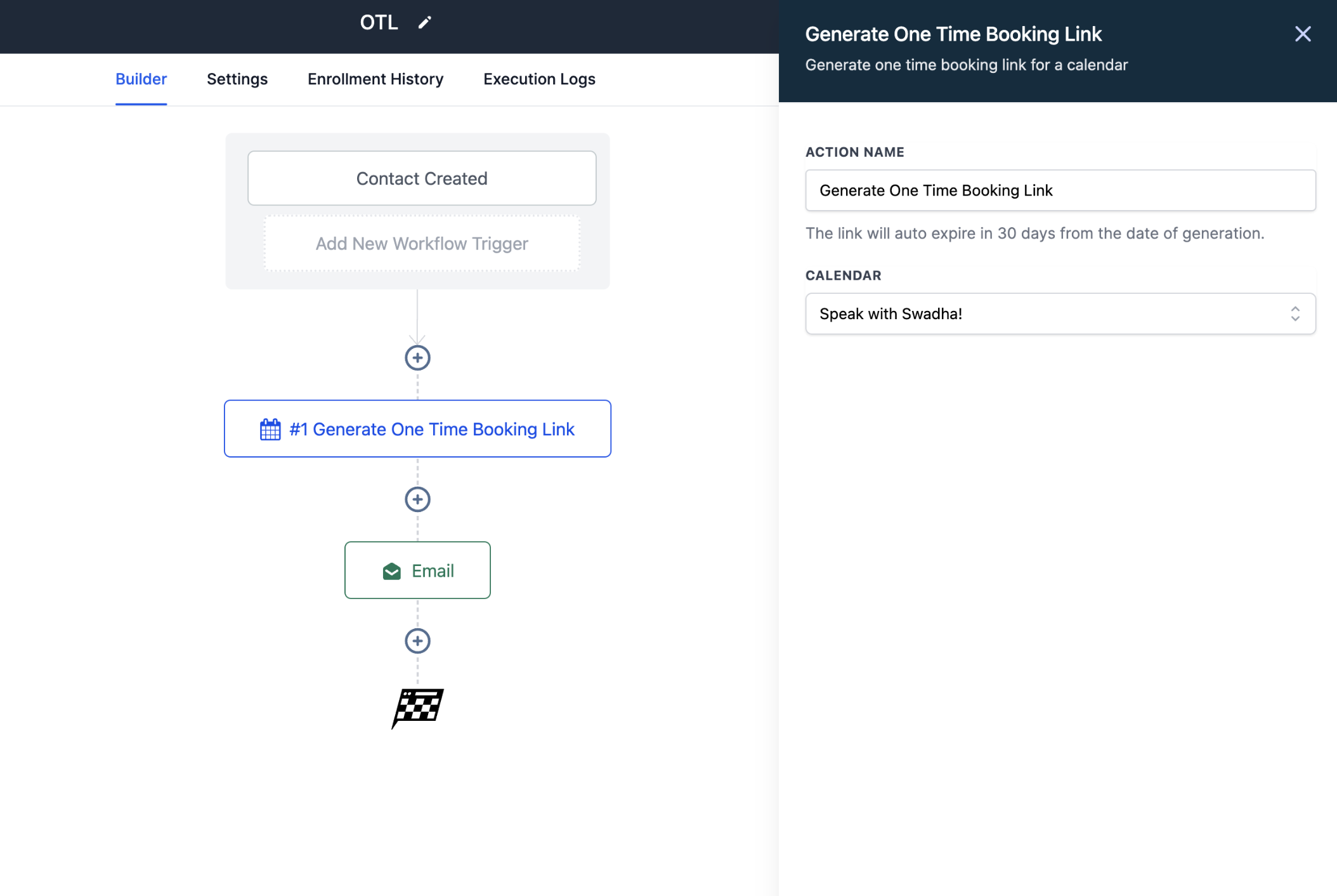 Workflow Action for Generating One Time Link | HighLevel Changelog