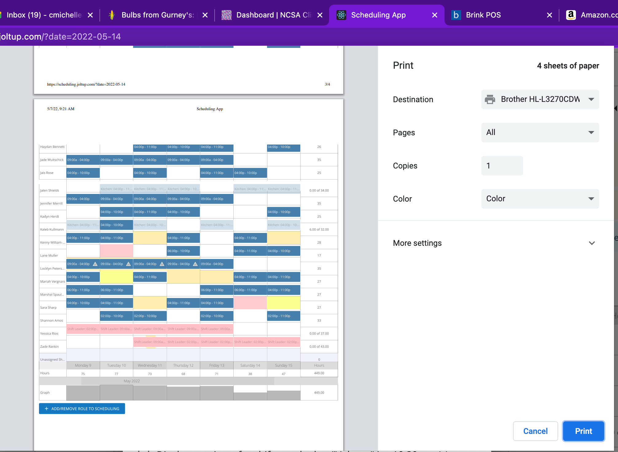 New Schedule Builder Printing | Voters | Jolt
