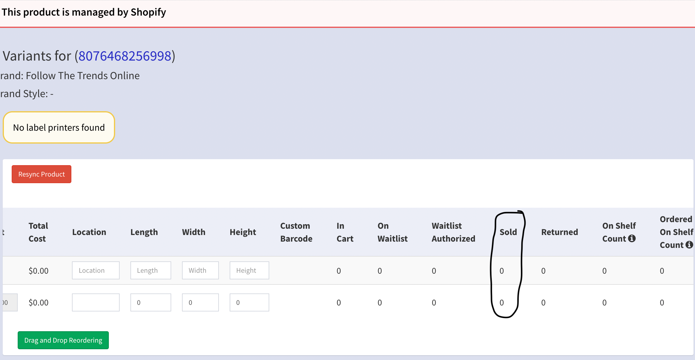 Edit Inventory Section Showing 0 Sold Voters Commentsold