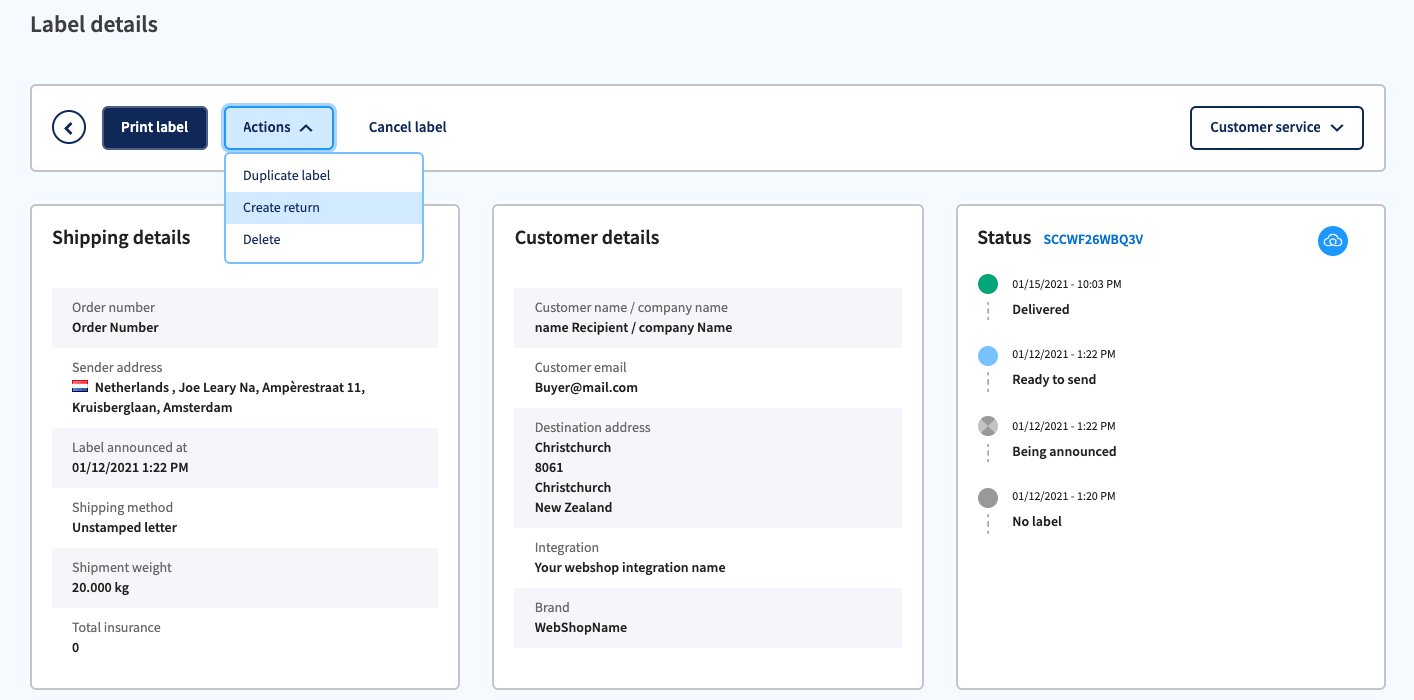 Now live: Pre-filled Manual Return Form | Sendcloud Changelog