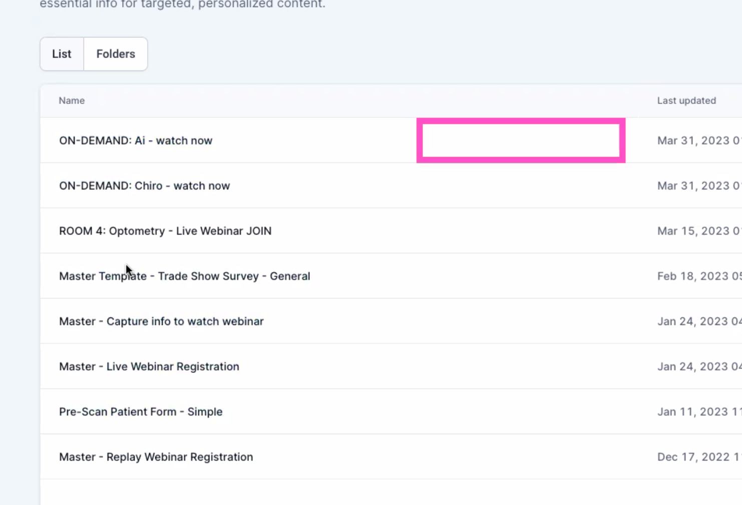 Display Form Folder next to Form Name | Voters | HighLevel