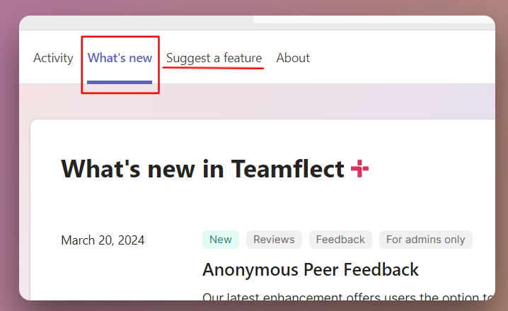 Introducing the What's New Tab in Teamflect for Microsoft Teams ...