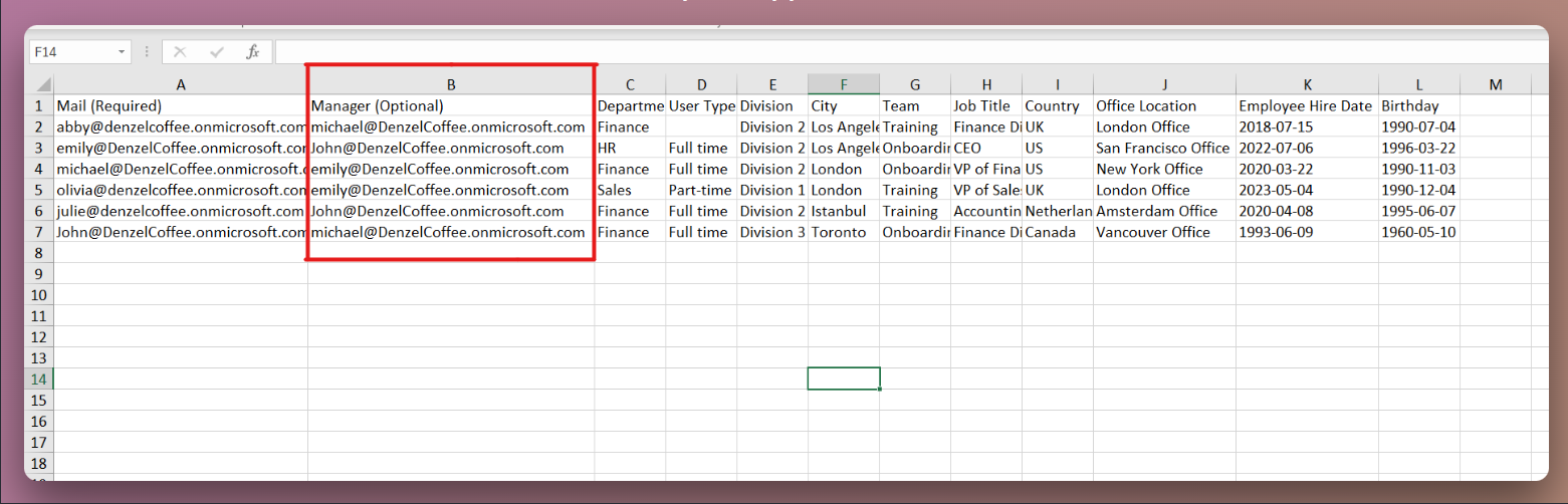 Uploading/Editing Manager information via Excel | Teamflect Changelog
