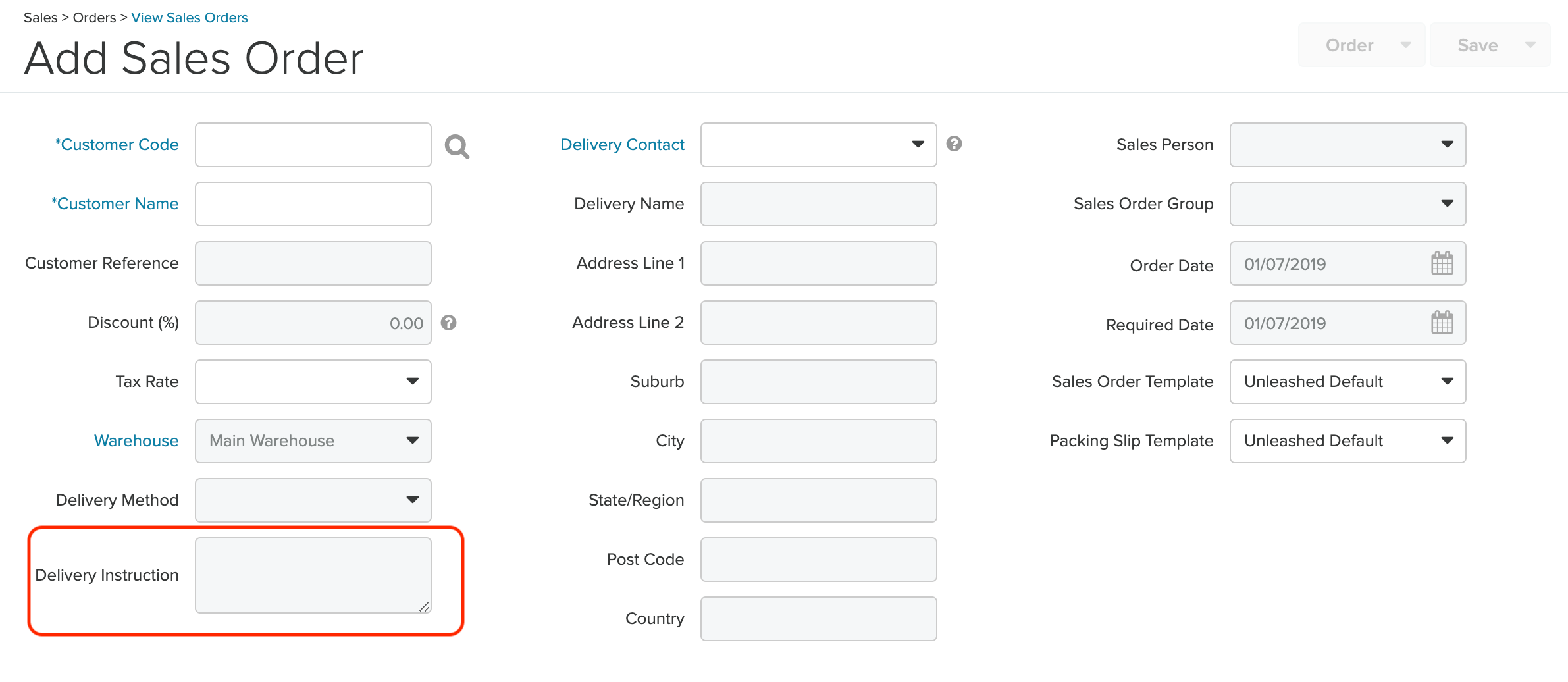 Unleashed: Import Delivery Instructions Field | Features | Starshipit