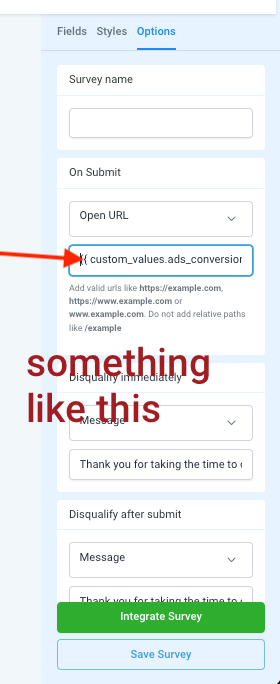 Create different landing pages after a survey | Forms | HighLevel