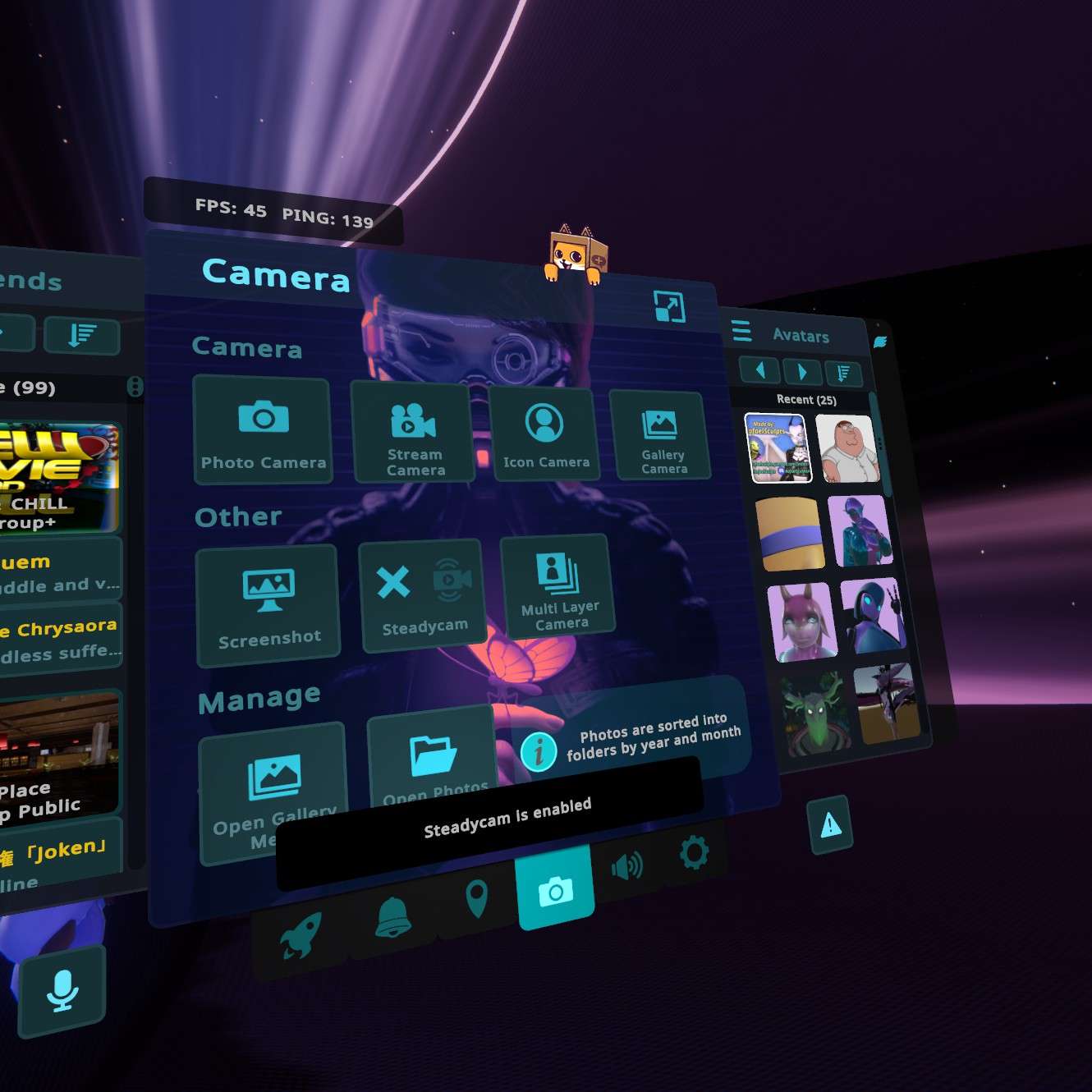 Steadycam button doesn't reflect that it's enabled | Voters | VRChat