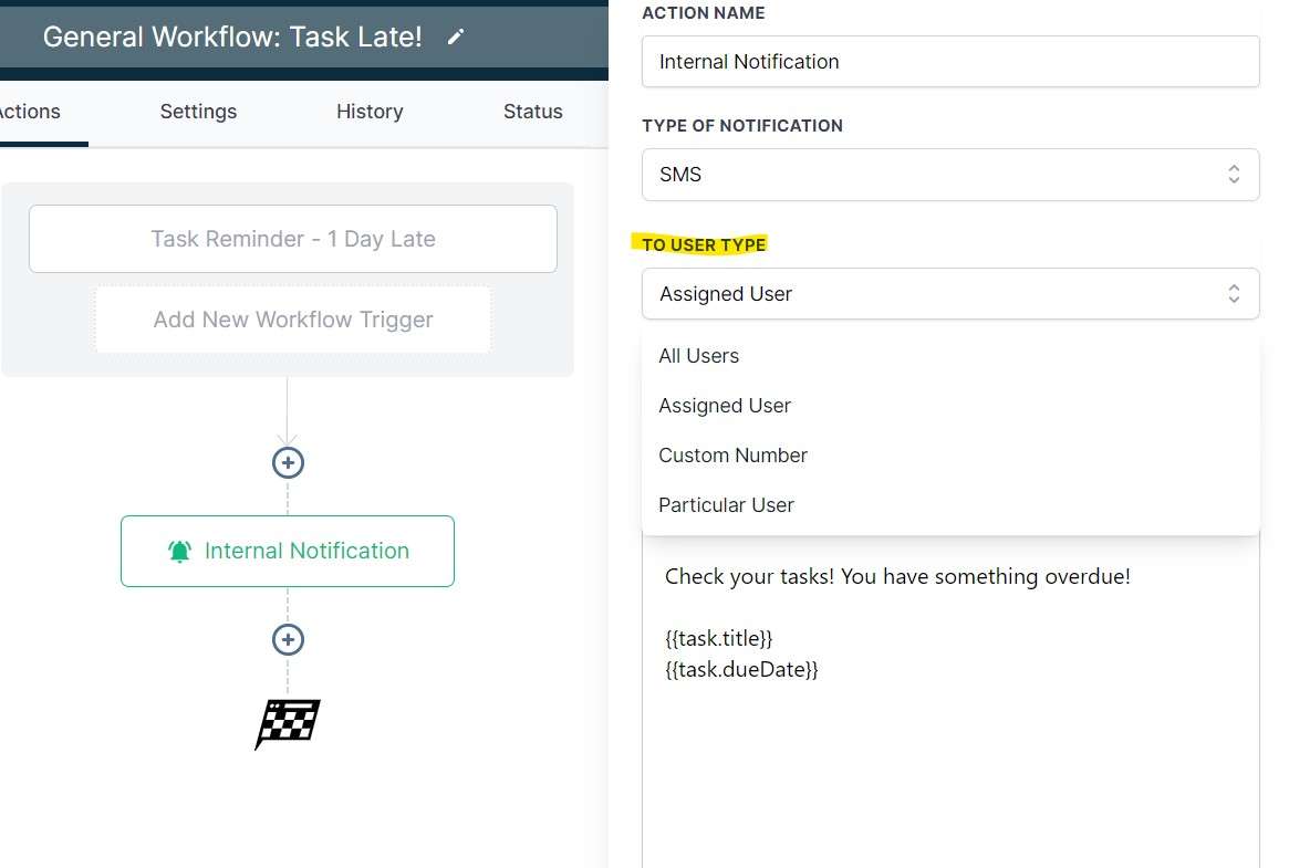 Task Reminder to Person Assigned the Task | Voters | HighLevel