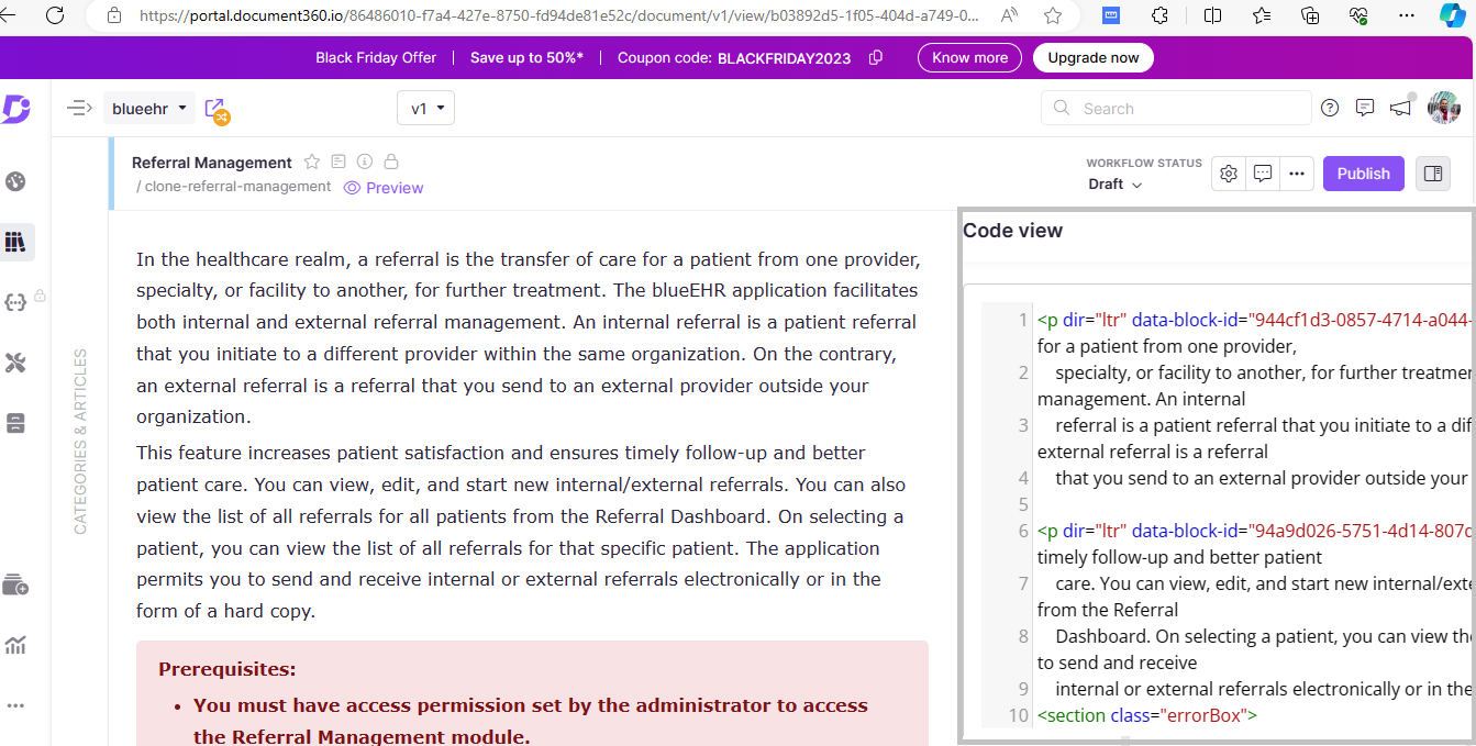 Code View: Side-by-side UI | Voters | Document360