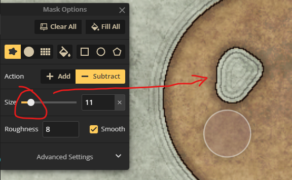mask tool -> shape: edge; not scaling to brush size | Voters | Inkarnate