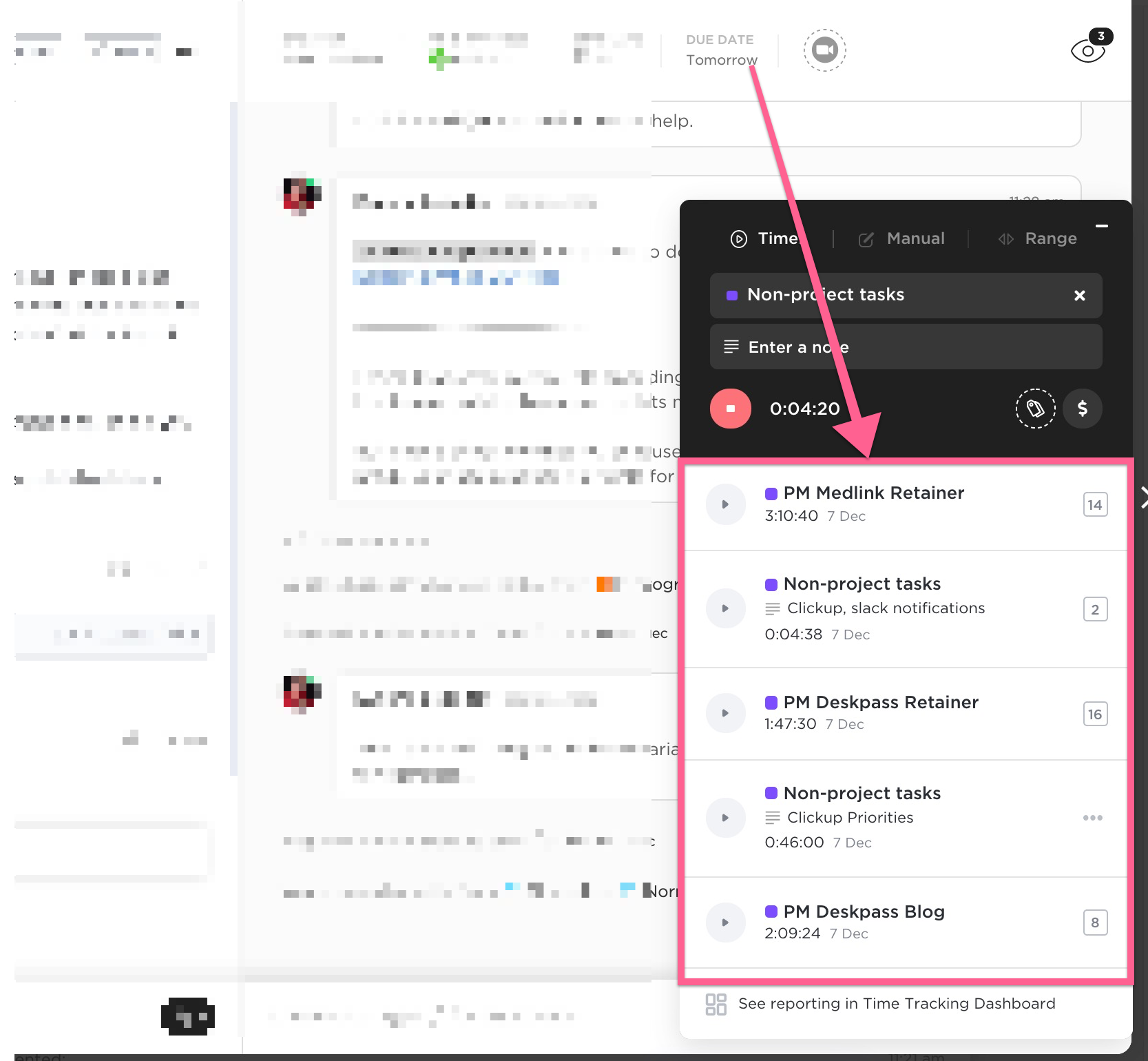 Increase the amount of tasks in Time Track widget | Voters | ClickUp