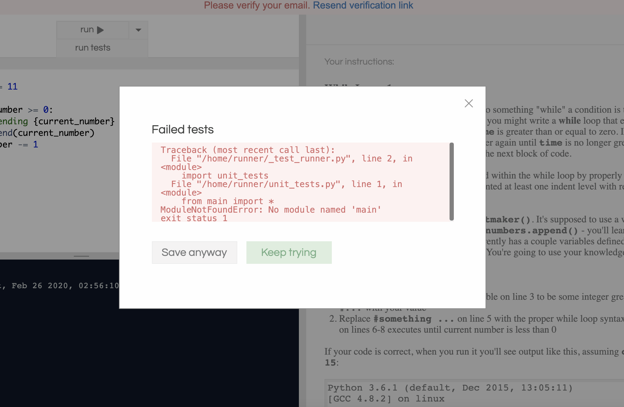 Error on every test with python3.8 | Voters | Repl.it