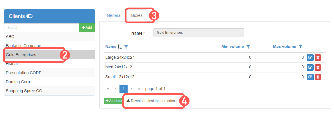 Download your Predefined Boxes' barcodes to have at the Packing Line! | Techdinamics Changelog