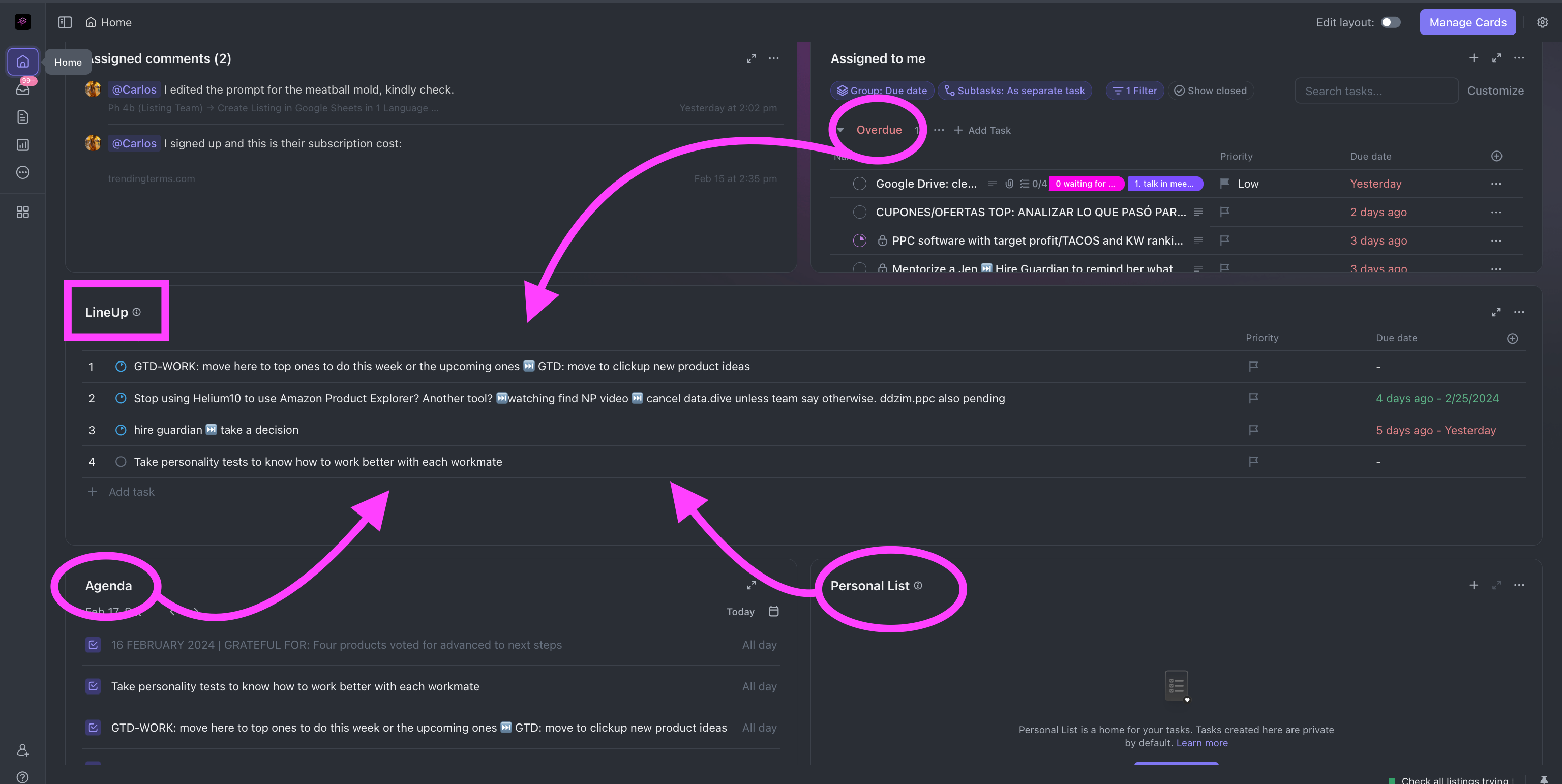Drag and Drop Tasks to LINEUP | Voters | ClickUp
