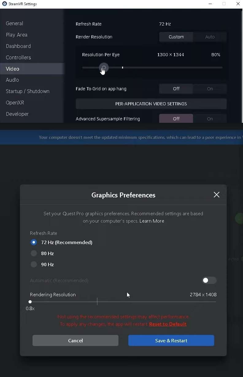 Create a new tap for max performance / My setting | Voters | VRChat