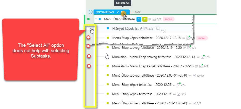 Select all Subtasks | Voters | ClickUp