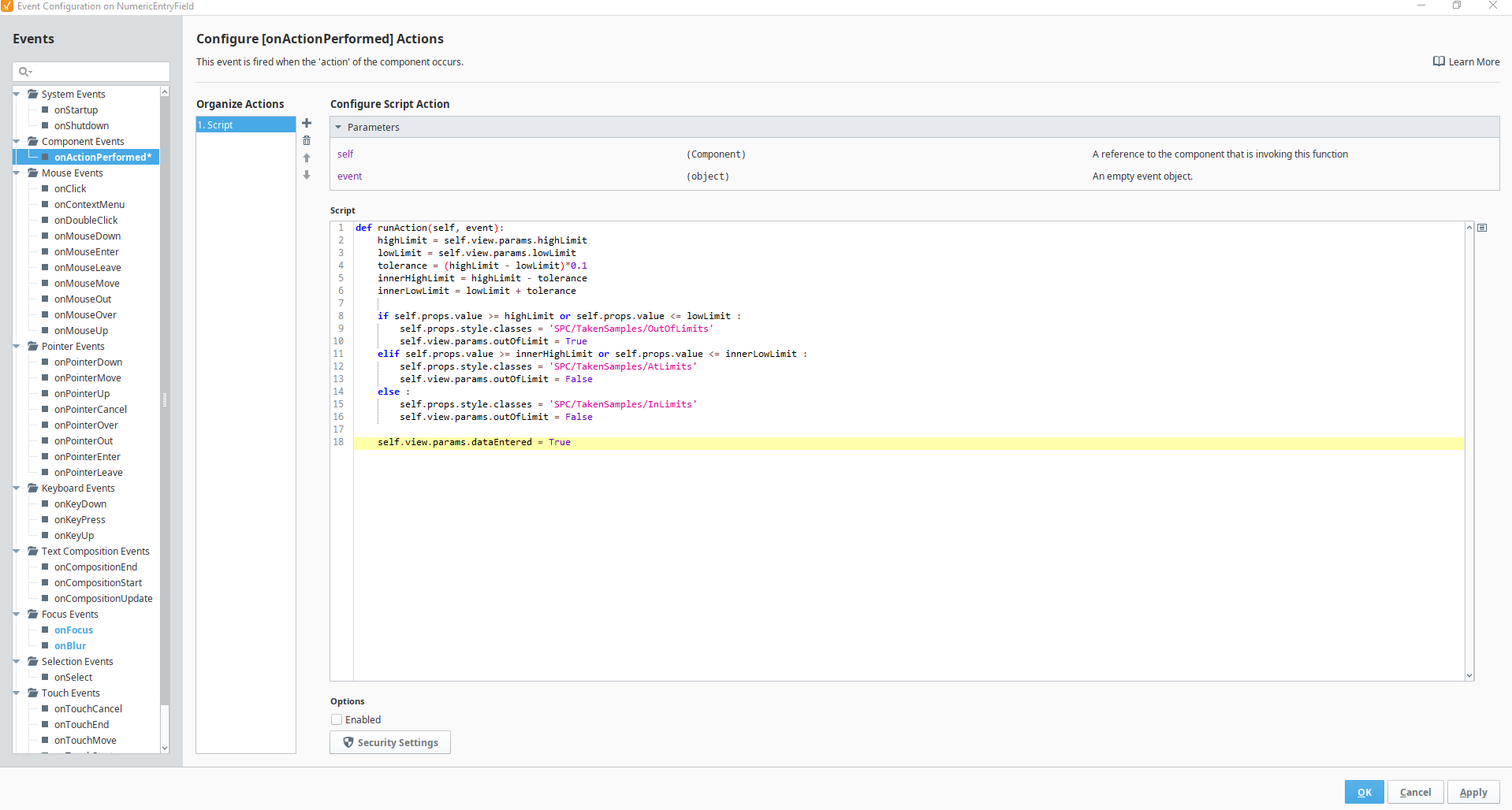 Grey Out Disabled Event Actions Voters Inductive Automation