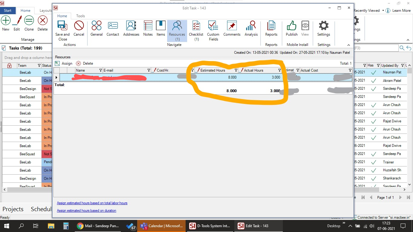 Active Hours in Task List Layout | Voters | D-Tools System Integrator