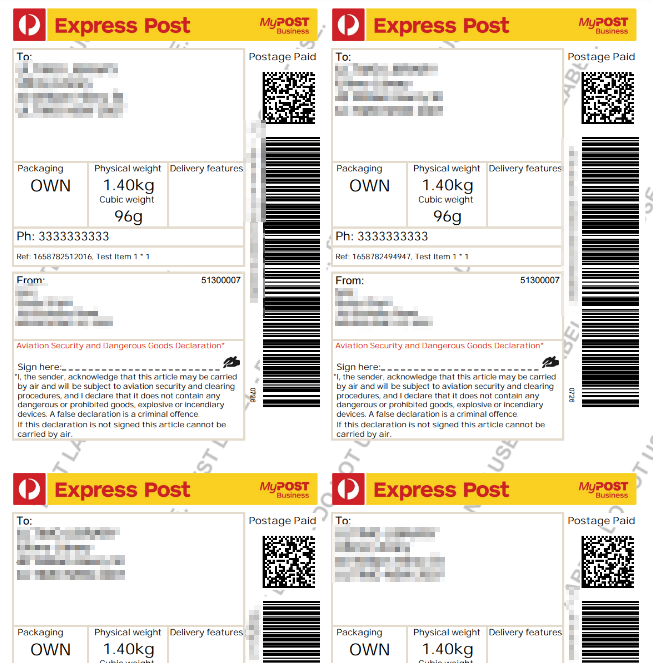 MyPost Business: Express 4 per A4 Label Format | Starshipit Changelog