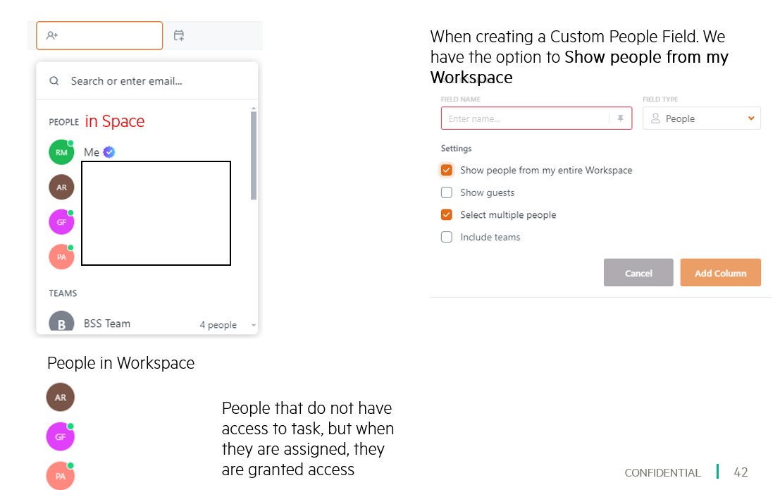 Assignee Field - Allow people to select people from the entire workspace | Voters | ClickUp